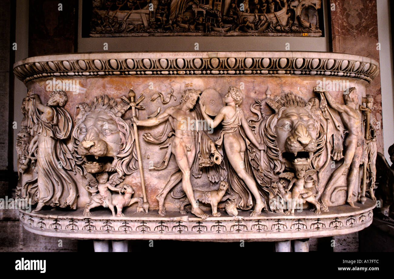 Sarcophagus Lion Rome Roman Italy Italian Museum Stock Photo - Alamy