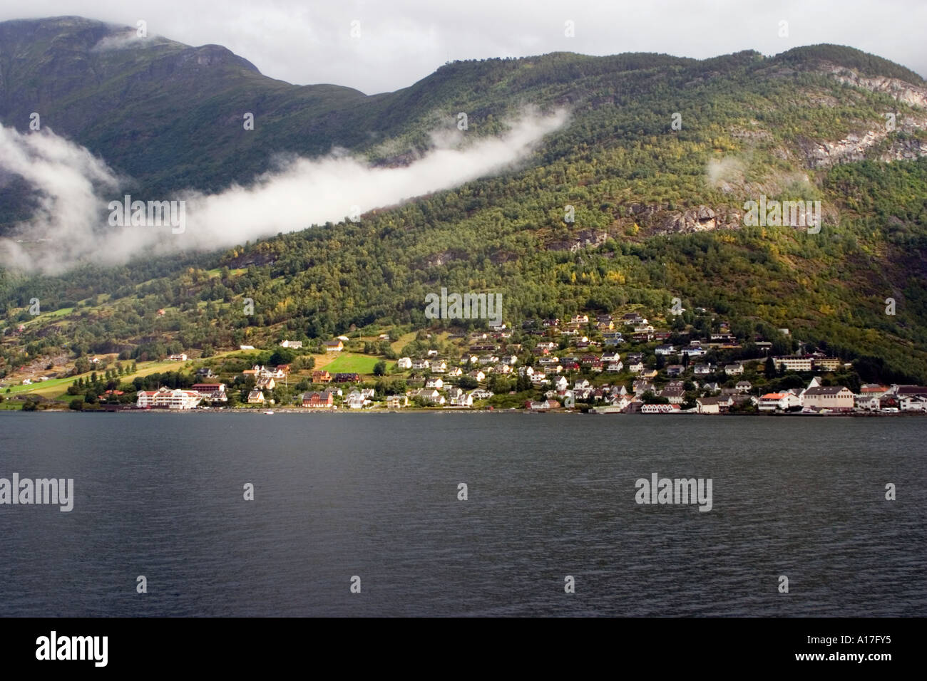 Otternes village from Aurlandsfjord Norway Stock Photo - Alamy