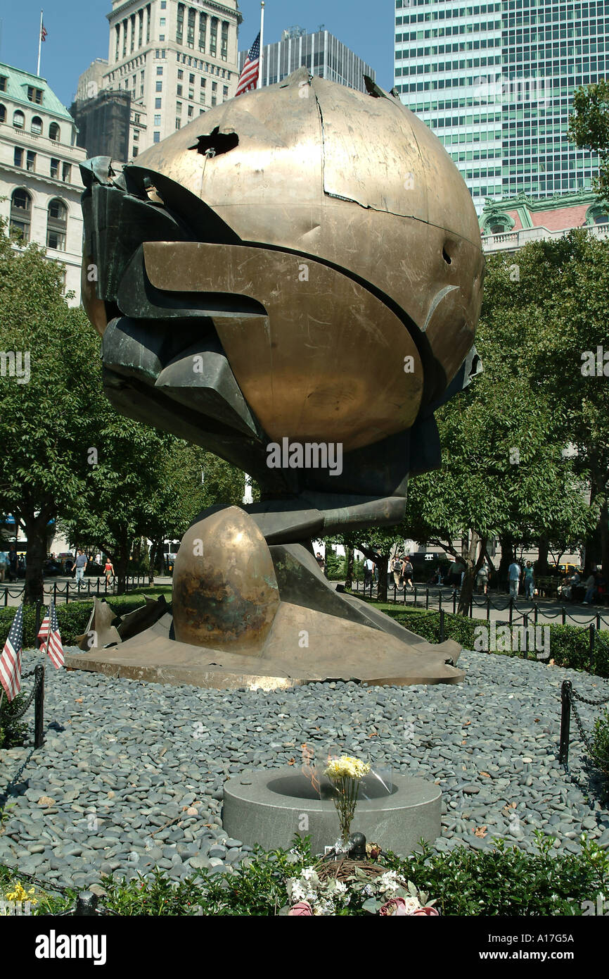 The sphere icon of hope Battery Park Manhattan New York NYC USA Stock ...