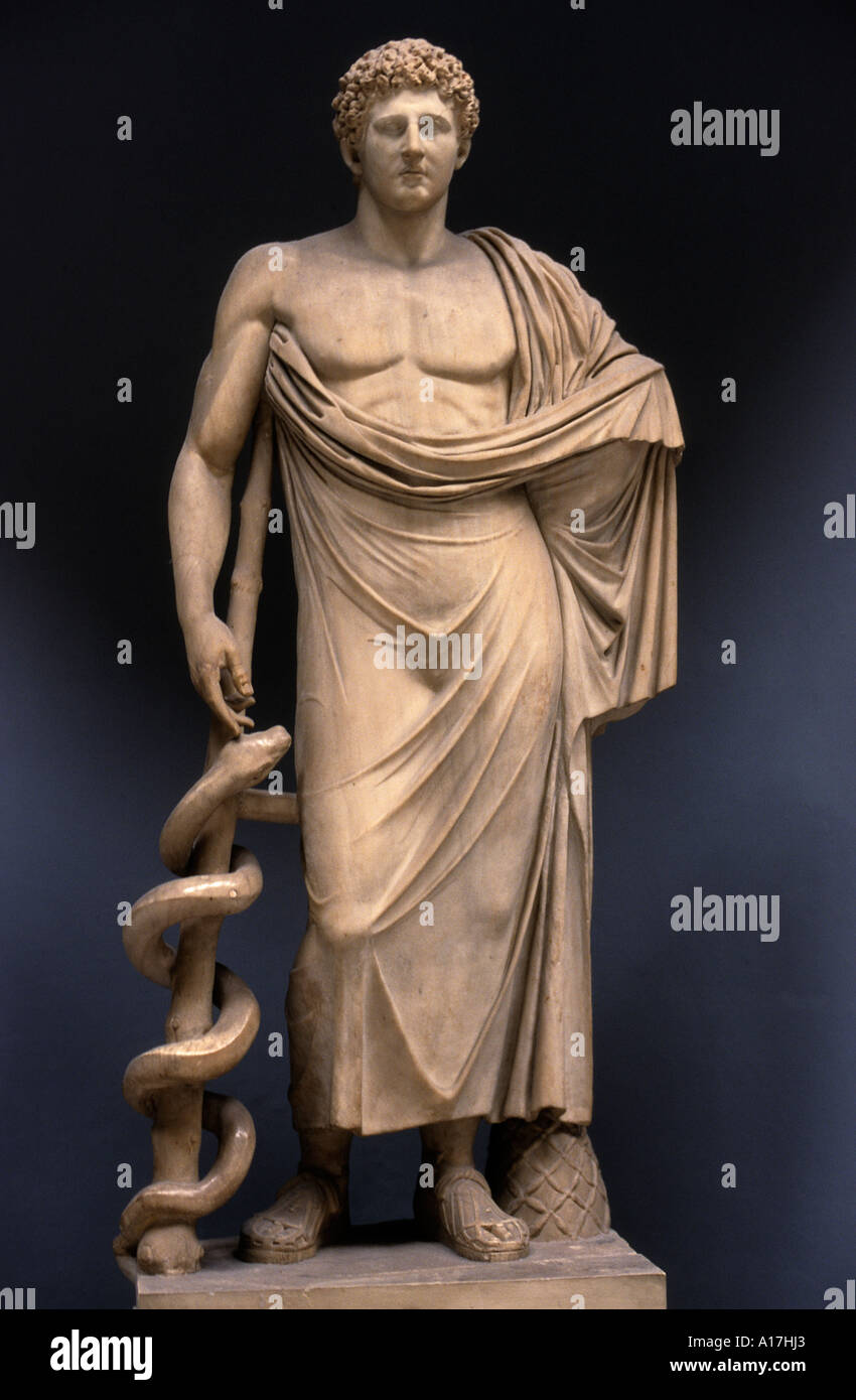 Aesculapius God of Medicine Rome Roman Italy Stock Photo - Alamy