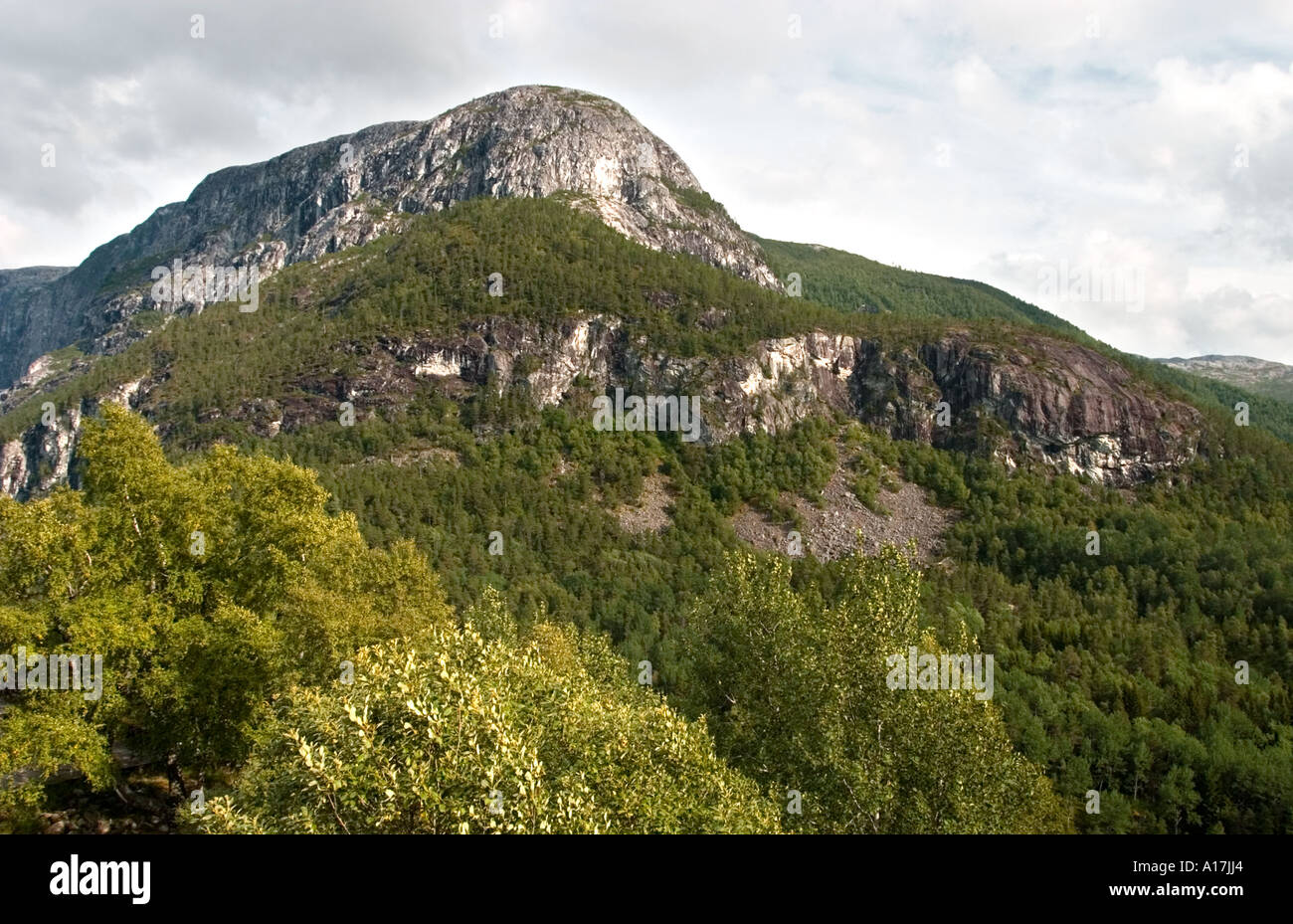 View of mountainside from Stalheim Hotel Nærøydalen valley Norway Stock ...