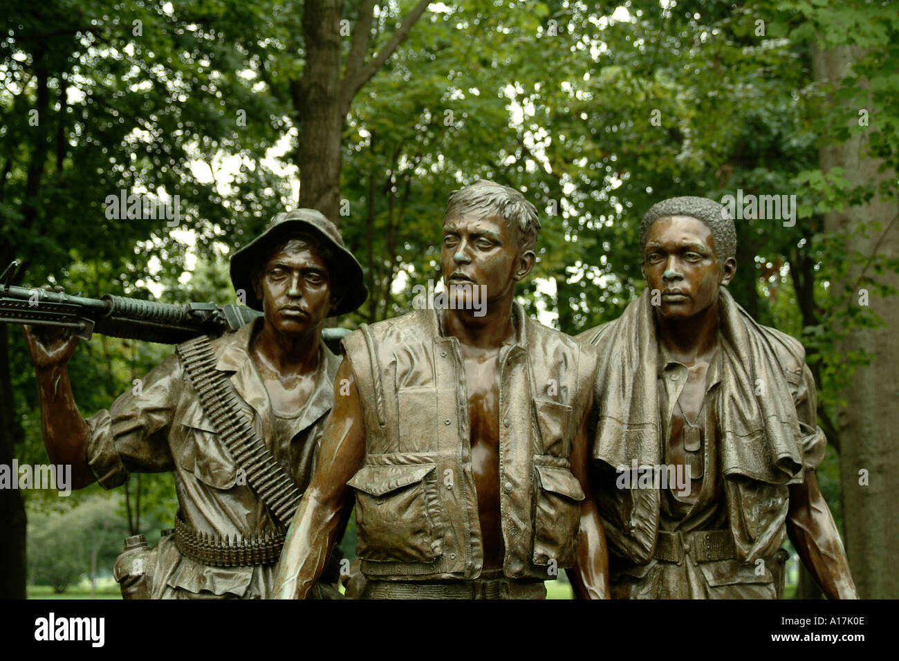 Vietnam Veterans Memorial three servicemen Washington DC USA Stock ...