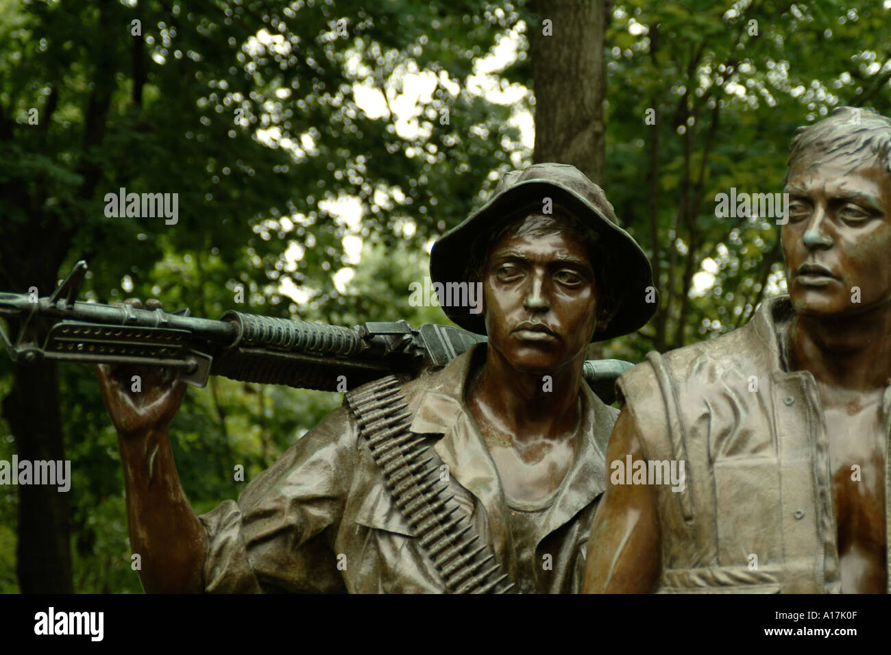 Vietnam Veterans Memorial three servicemen Washington DC USA Stock ...