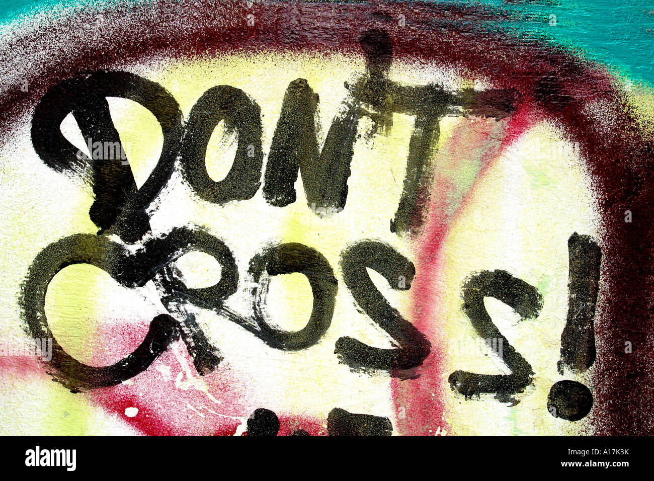 do not cross, Stencil Graffiti Art Stock Photo - Alamy