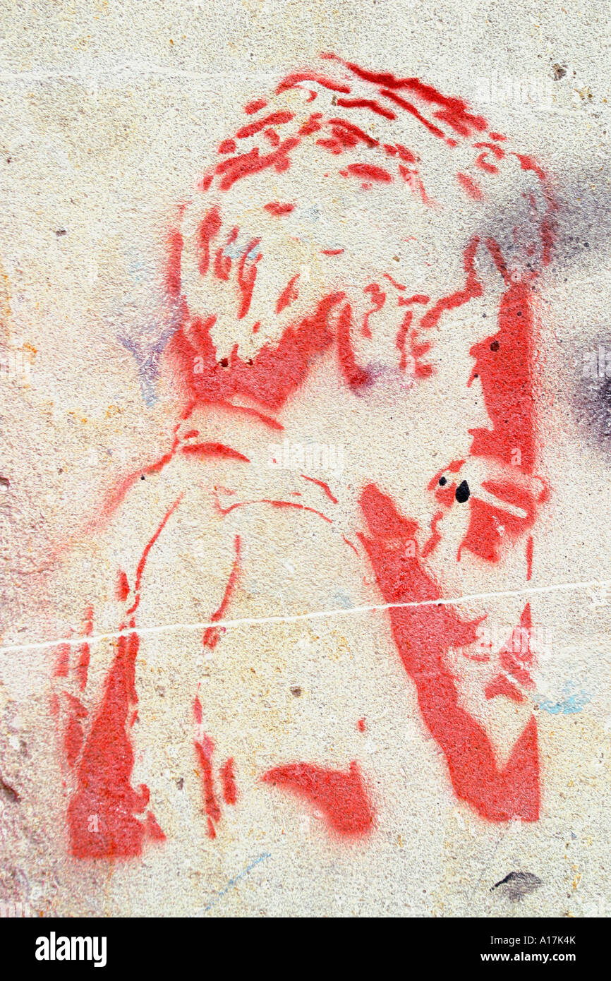 Man Smoking, Stencil Graffiti Art Stock Photo - Alamy