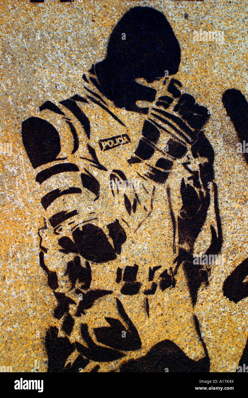 Hooded police, Stencil Graffiti Art Stock Photo - Alamy