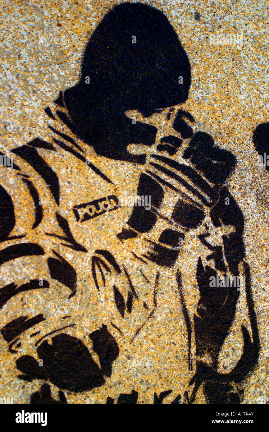 Hooded police, Stencil Graffiti Art Stock Photo - Alamy