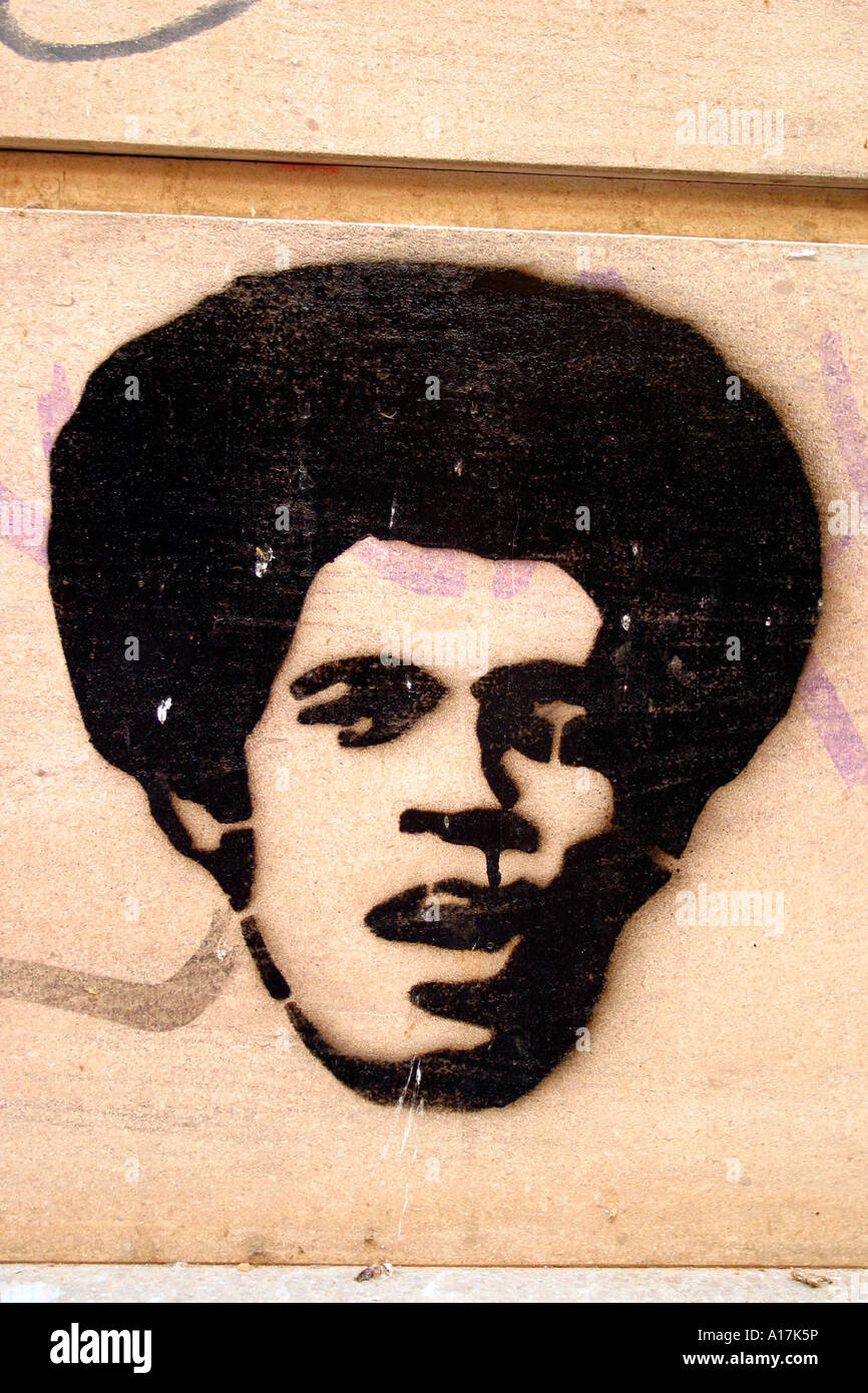 Afro Man, Stencil Graffiti Art Stock Photo - Alamy