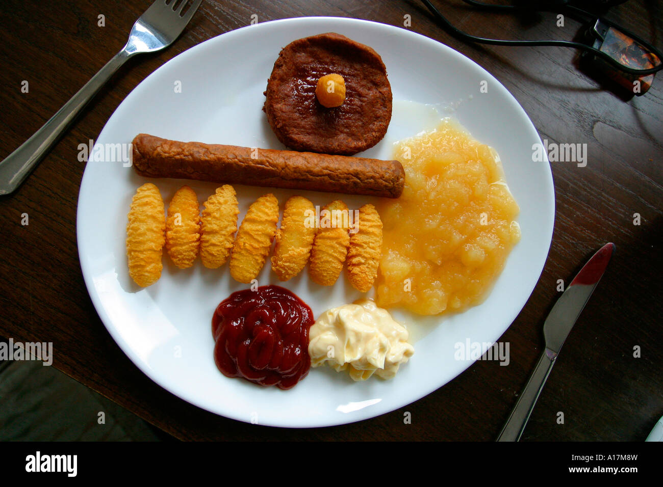 Processed food on a plate Stock Photo - Alamy