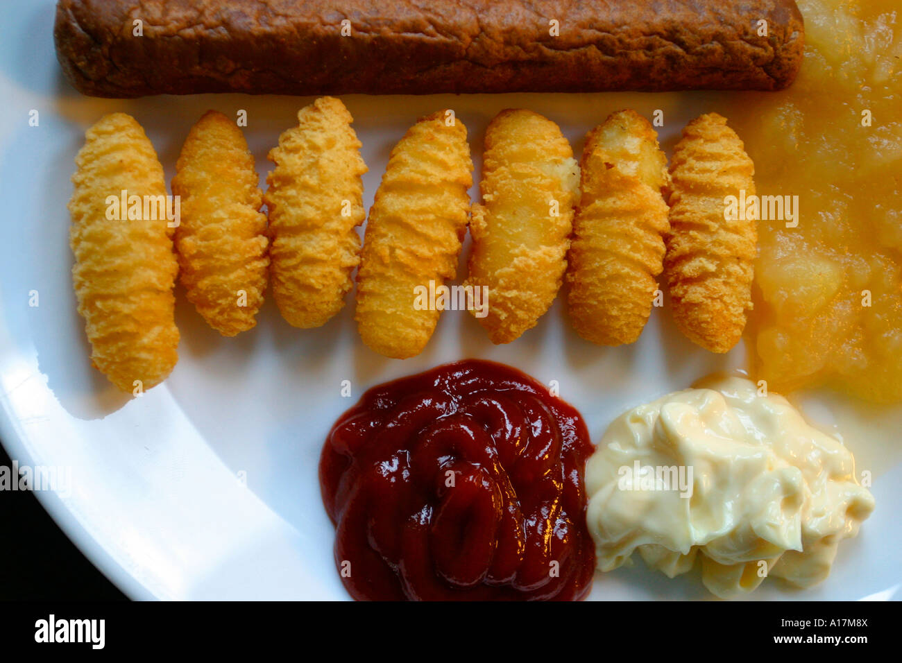 Processed food on a plate Stock Photo - Alamy
