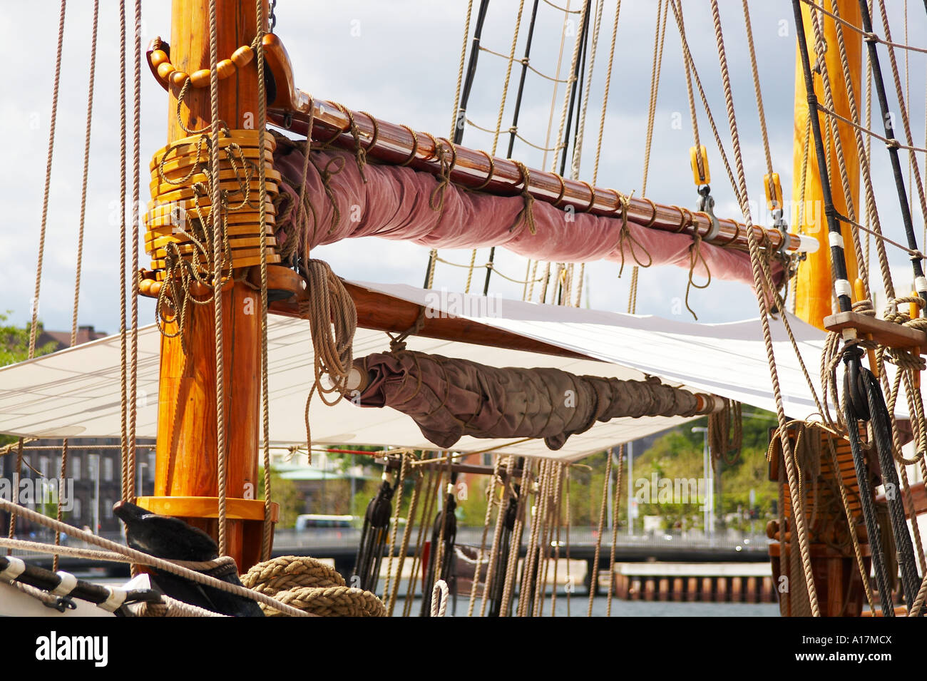 masts and rigging of a sailing ship Stock Photo - Alamy