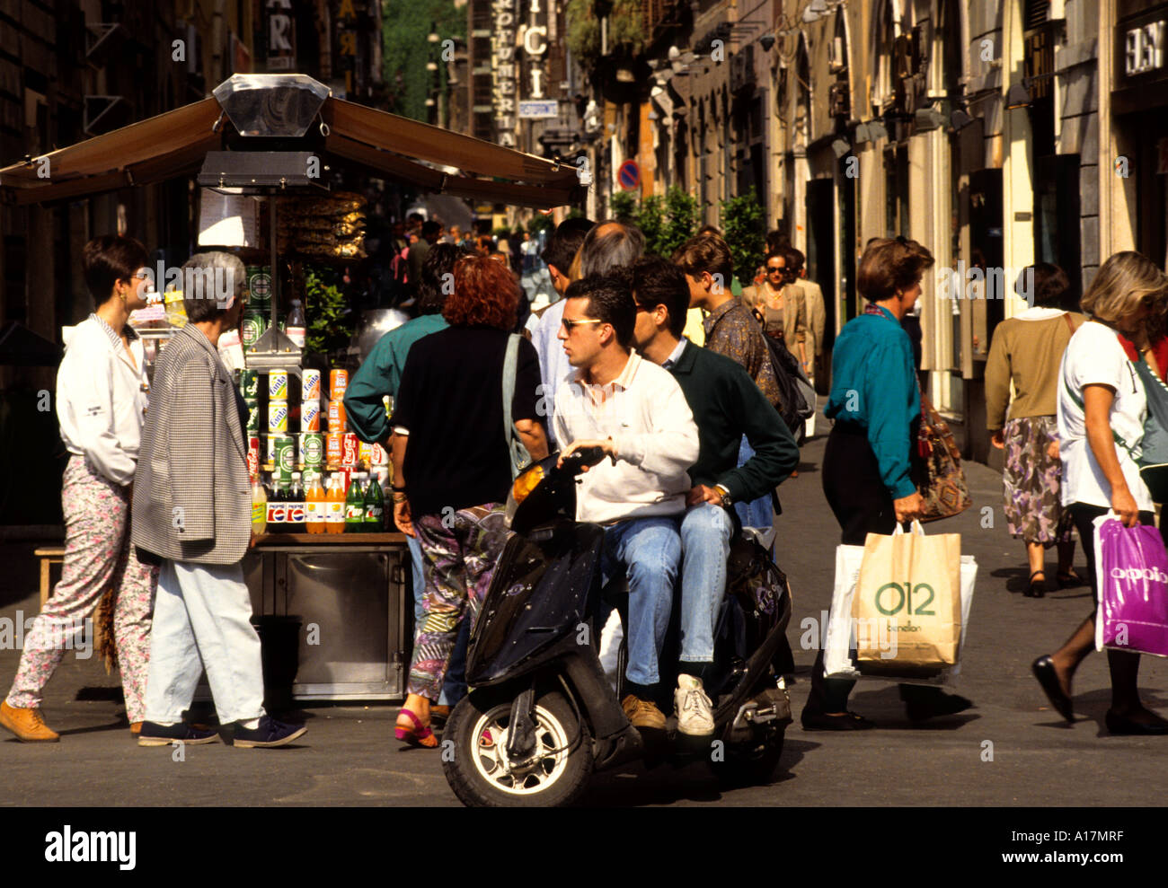 Scooter Rome Roman Italy Italian town city Stock Photo - Alamy