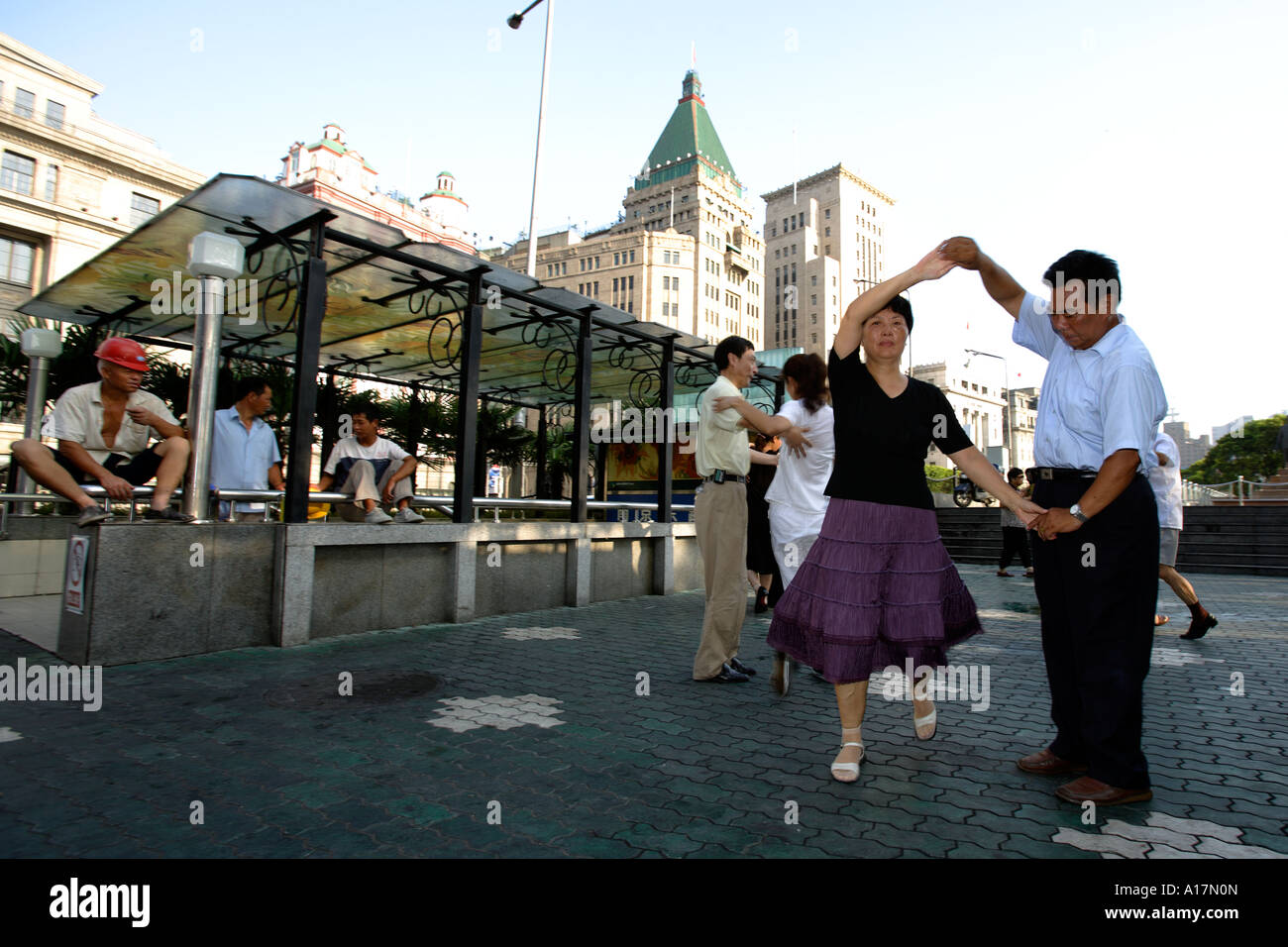 Early Morning Ballroom Dancing, The Bund, Shanghai, China Stock Photo ...