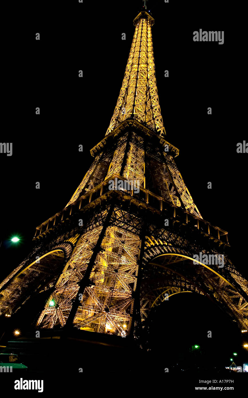 The Eiffel Tower at night, Paris, France Stock Photo - Alamy