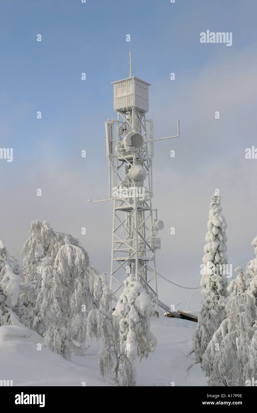 frozen antenna mast Stock Photo - Alamy