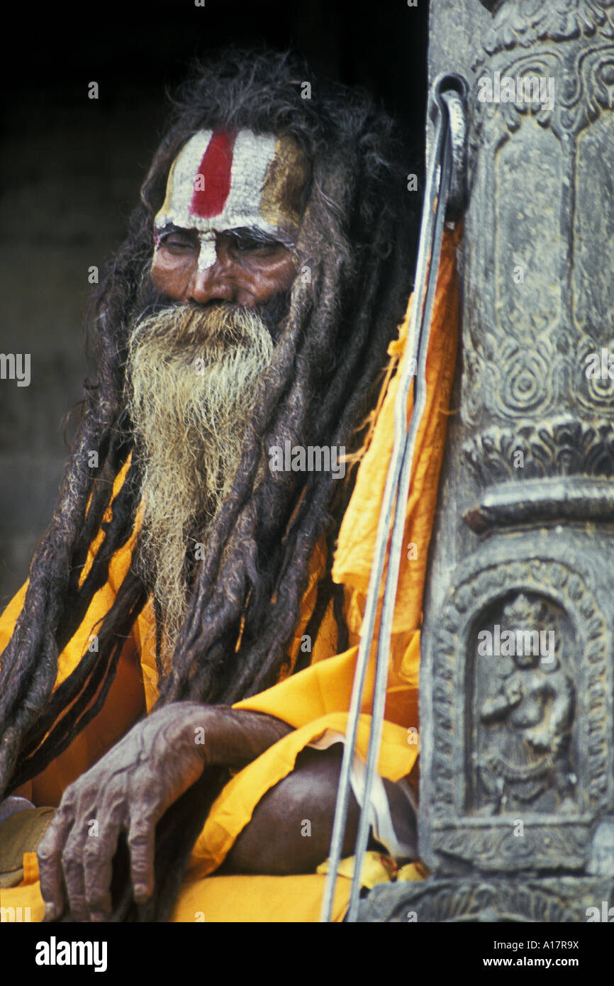 A very old Indian Sadhu ( Holy Man ) in Pashupatenath temple in ...