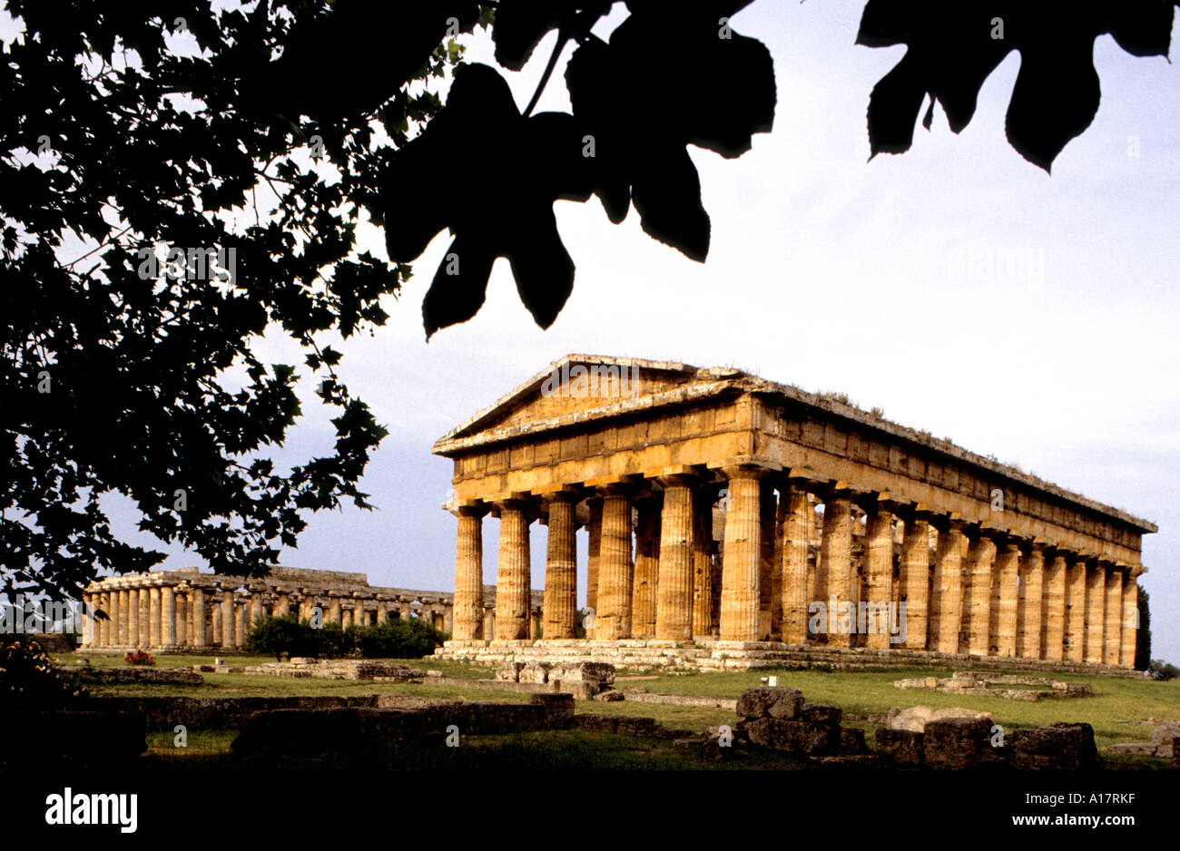 Italy Paestum Doric style Temple of Neptune Roman Stock Photo - Alamy