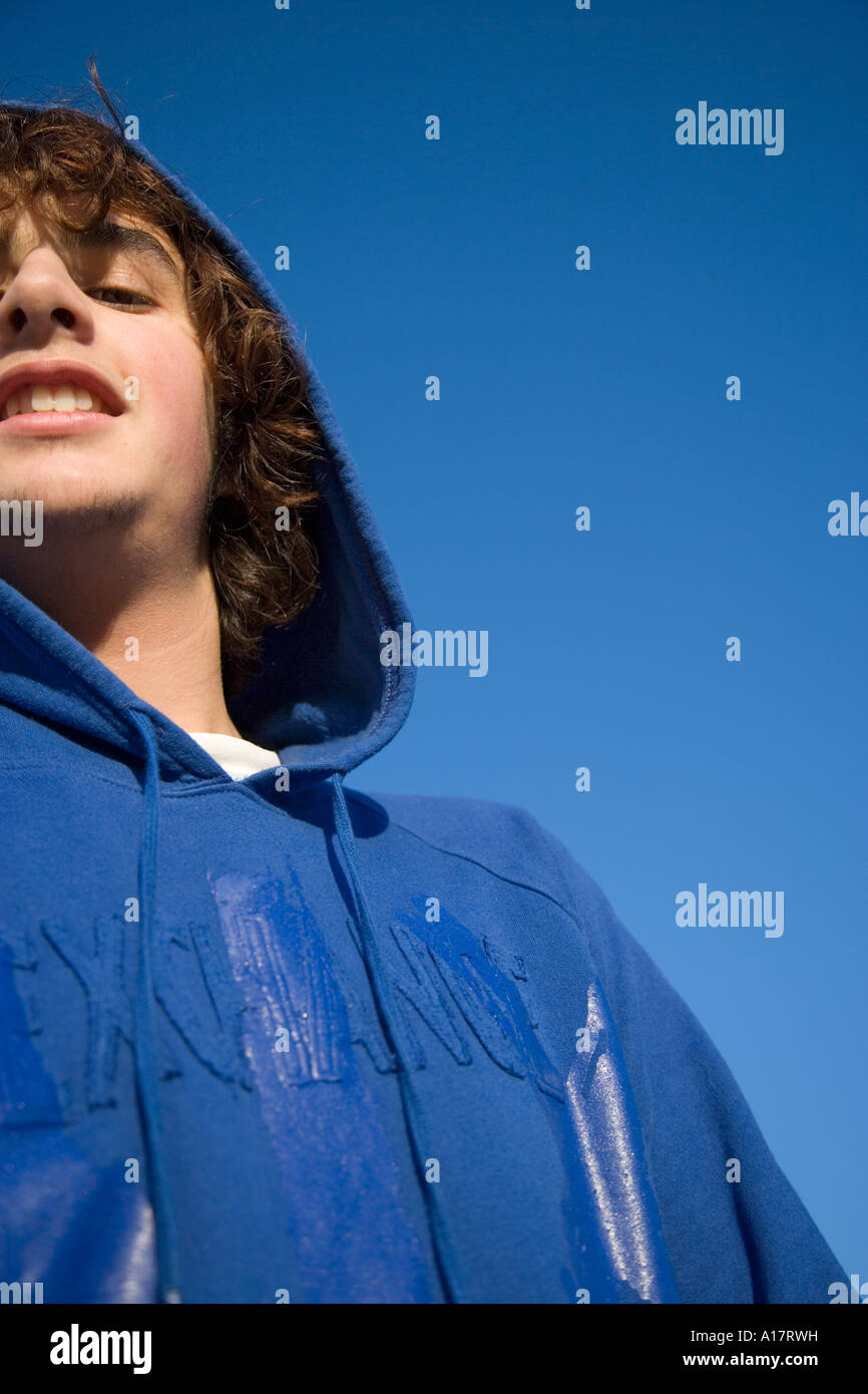 Intimidating Teenage Boy in Hoody UK Norfolk Stock Photo - Alamy