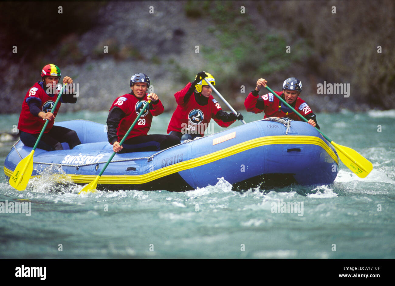 whitewater rafting extreme watersports Stock Photo - Alamy