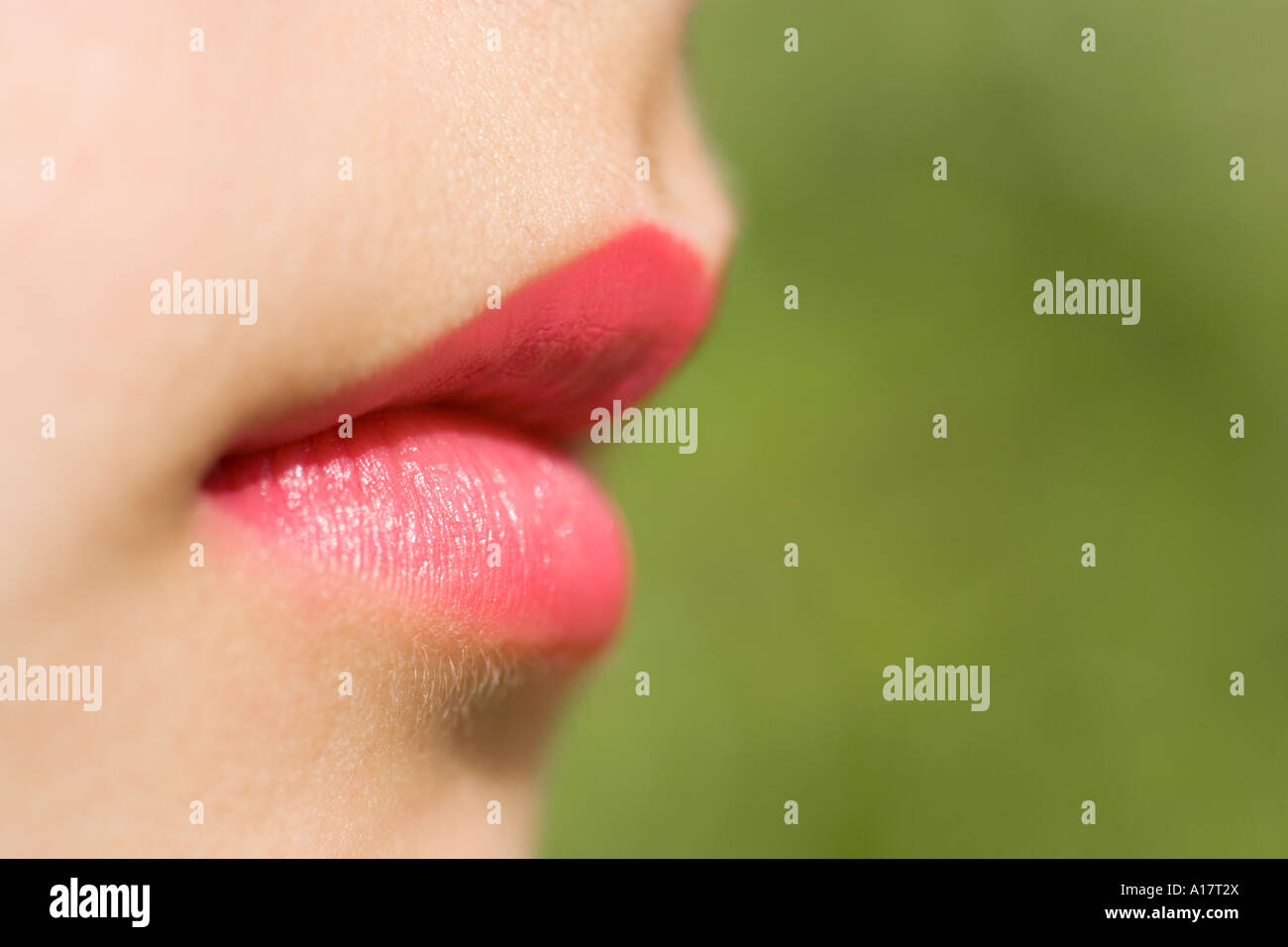 Close up of the Red Lips of Teenage Girl Stock Photo - Alamy