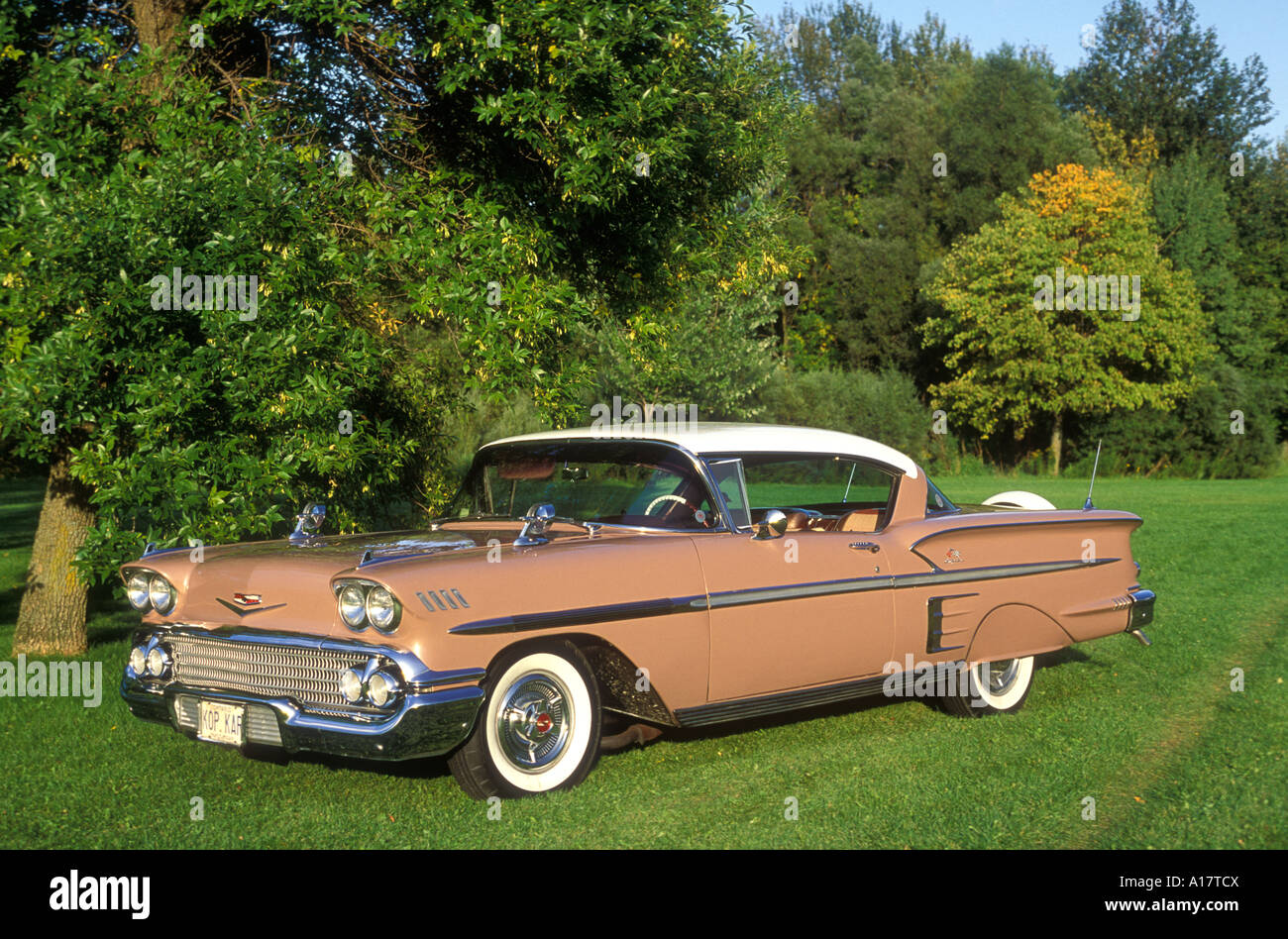 1958 Chevrolet Impala on grass Stock Photo - Alamy