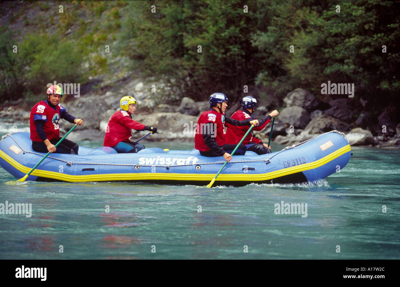 whitewater rafting extreme watersports Stock Photo - Alamy