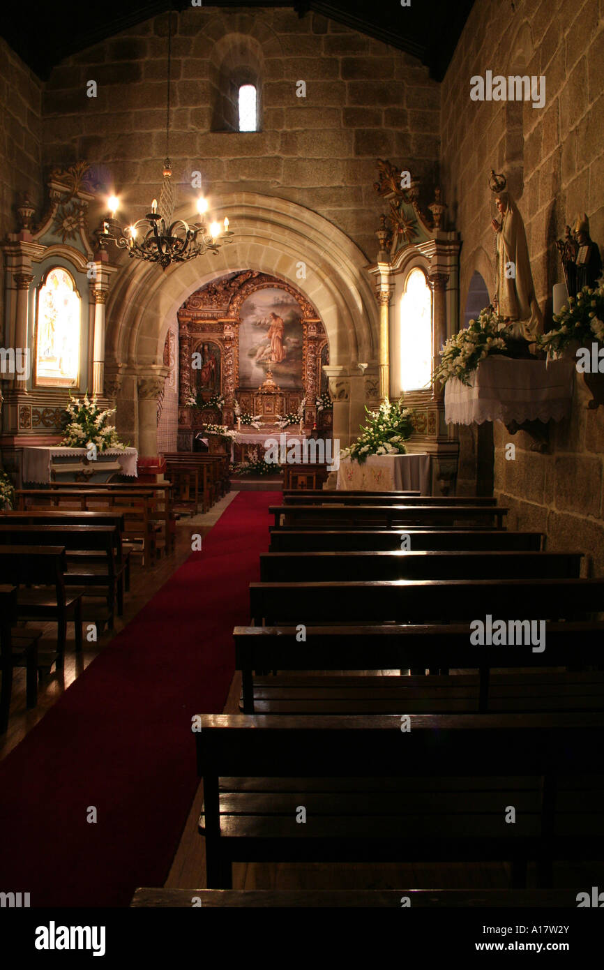 Interior of the church of the Santiago de Antas Monastery, Vila Nova de ...