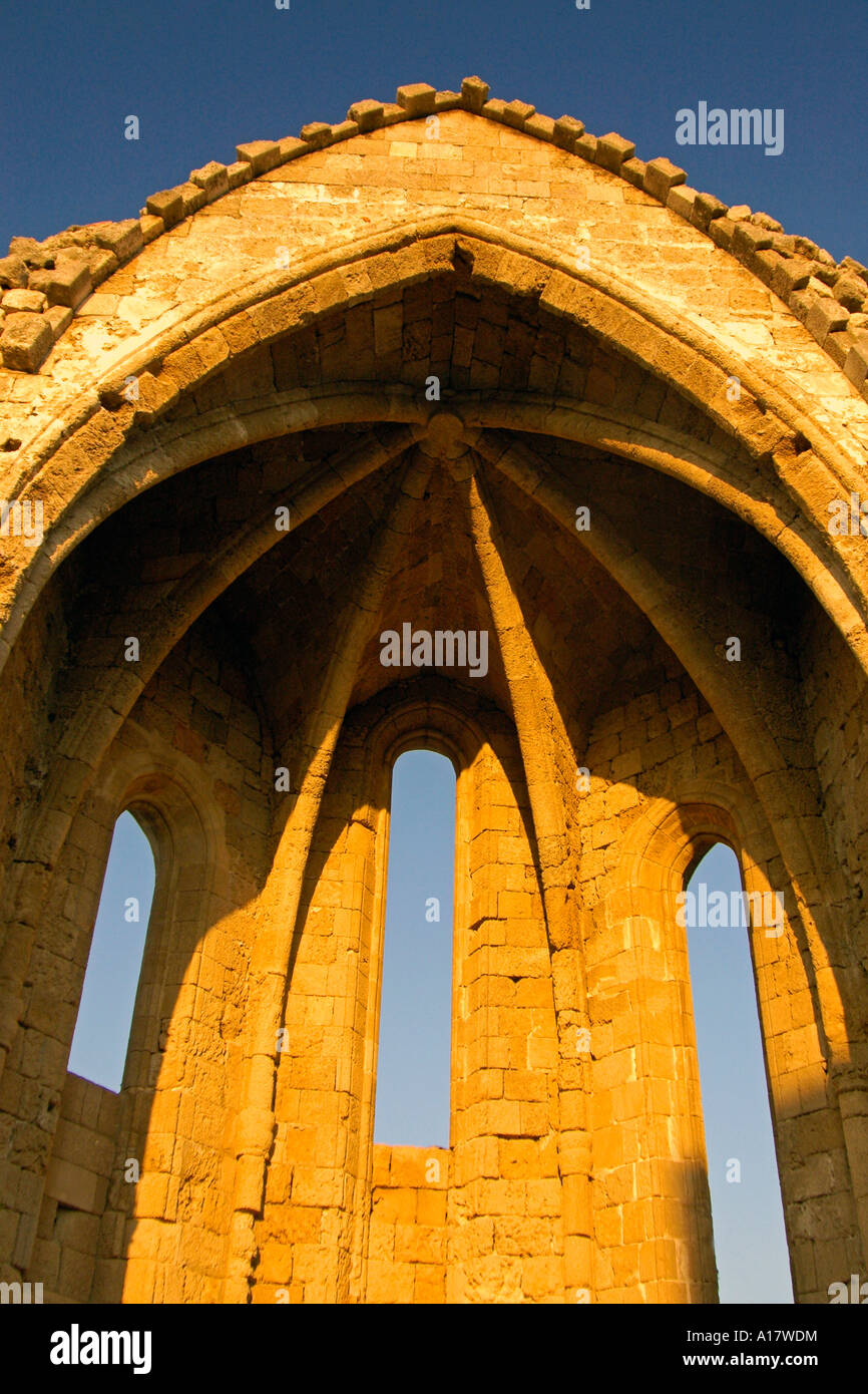 14th Century early Christian Church, Old Town of Rhodes, Greece Stock ...