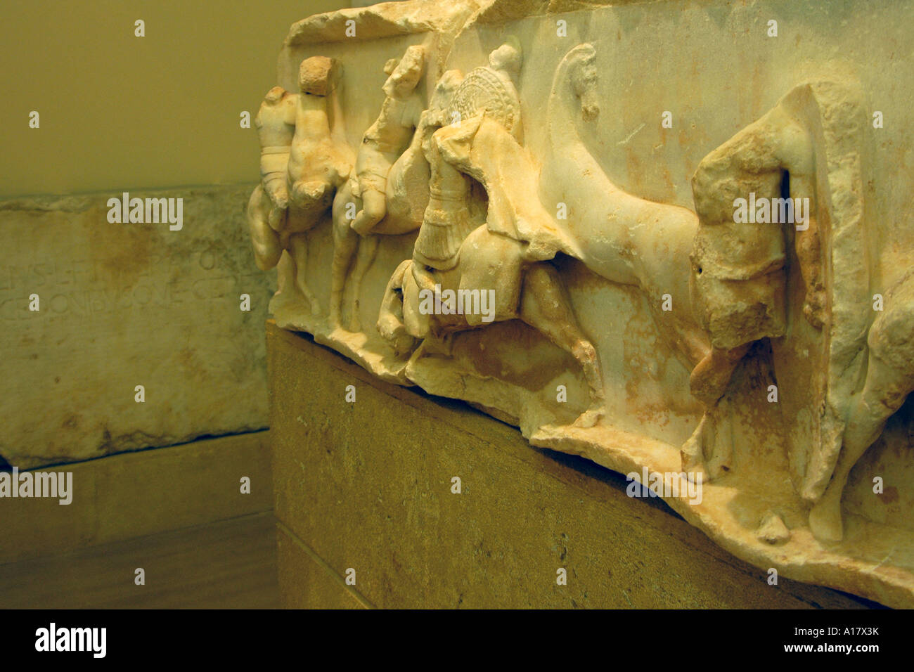 Carved Marble frieze, Delphi Museum, Greece Stock Photo - Alamy