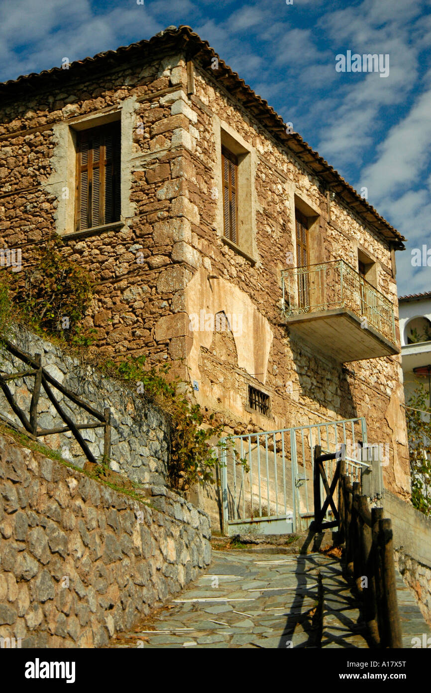Home in town of Delphi near Mount Parnassus, Greece Stock Photo - Alamy