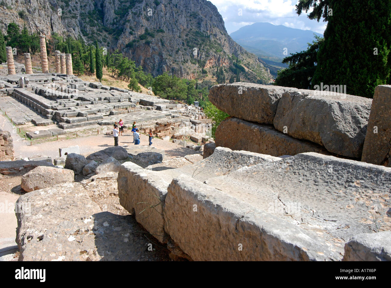 Drainage culvert, Delphi ruins, Greece under Mount Parnassus Stock ...