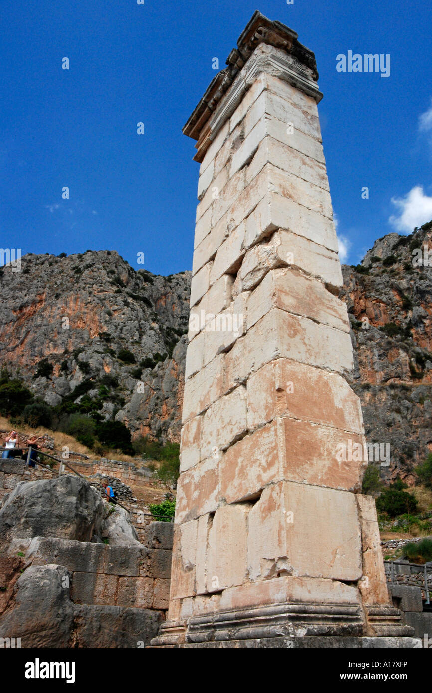 Delphi ruins, Greece under Mount Parnassus Stock Photo - Alamy