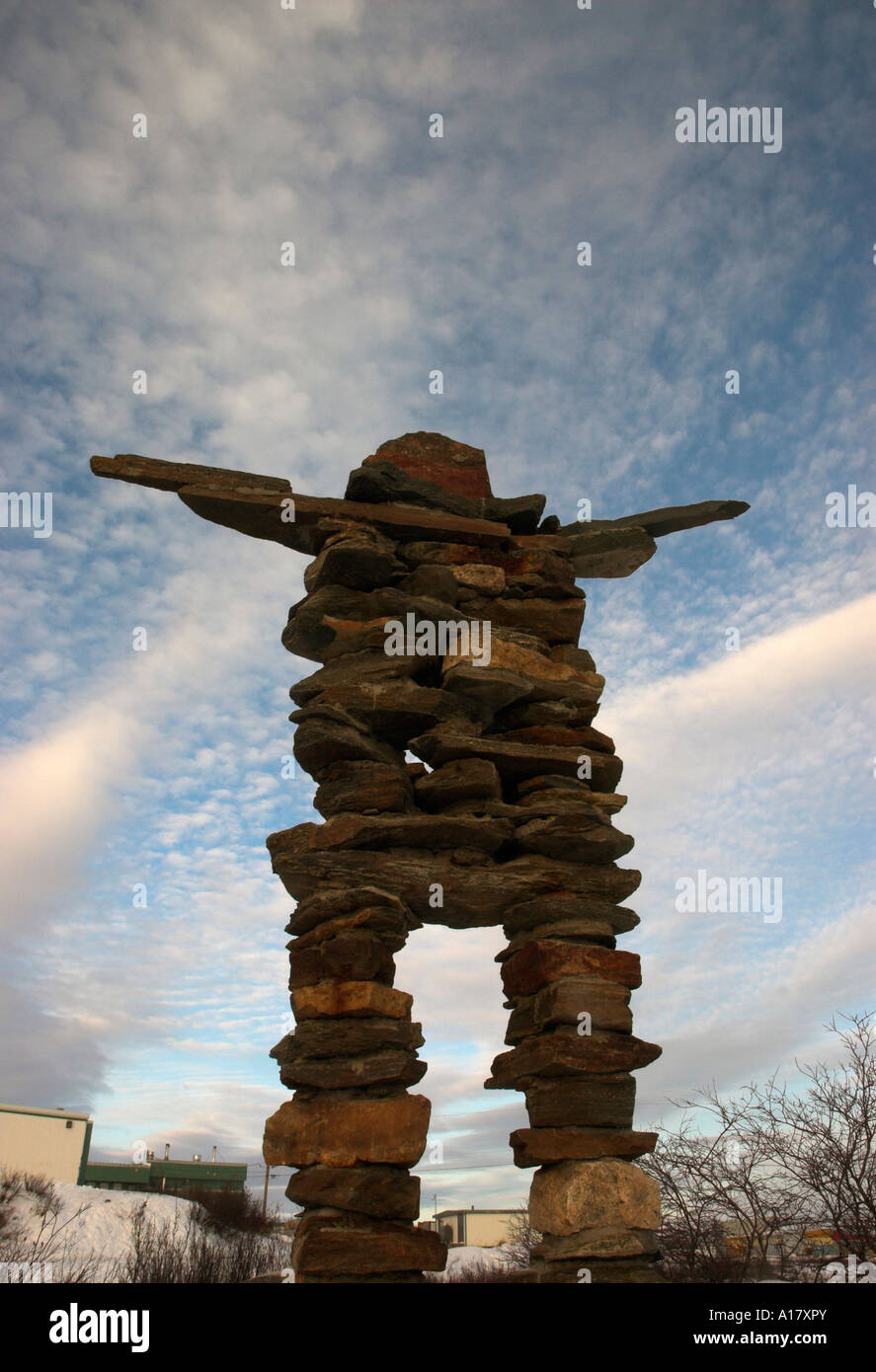 An inukshuk in the arctic village of Kuujjuaq Stock Photo - Alamy