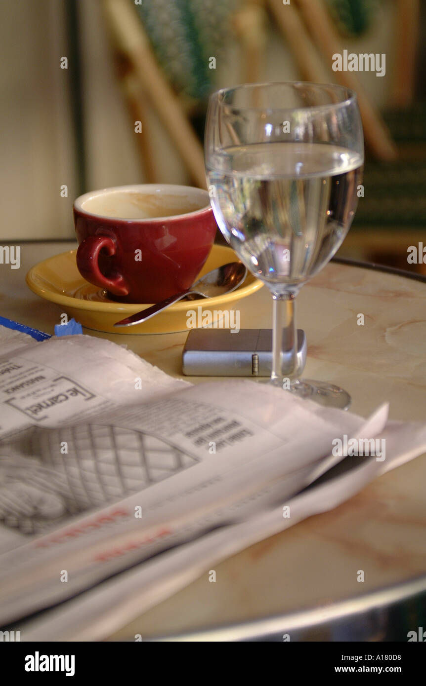 coffee lighter glass of water Stock Photo - Alamy