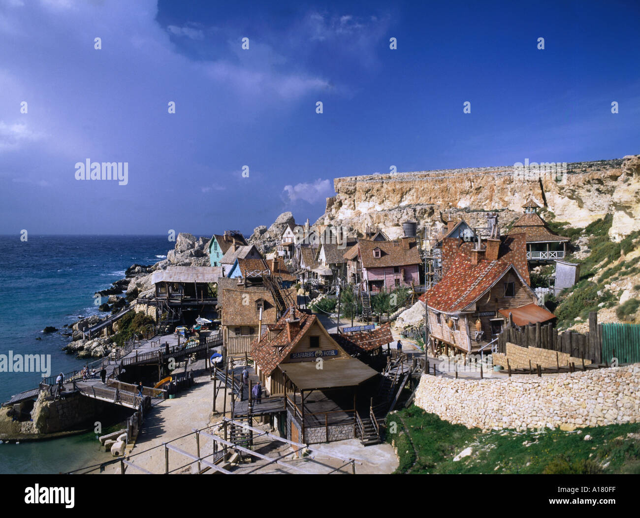 Malta Popeye village Stock Photo - Alamy