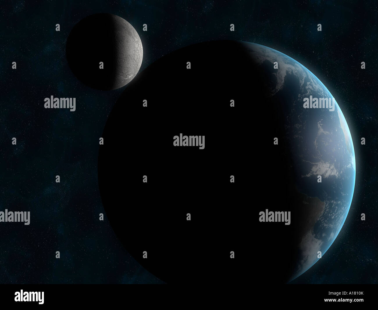 Earth and the moon Stock Photo - Alamy