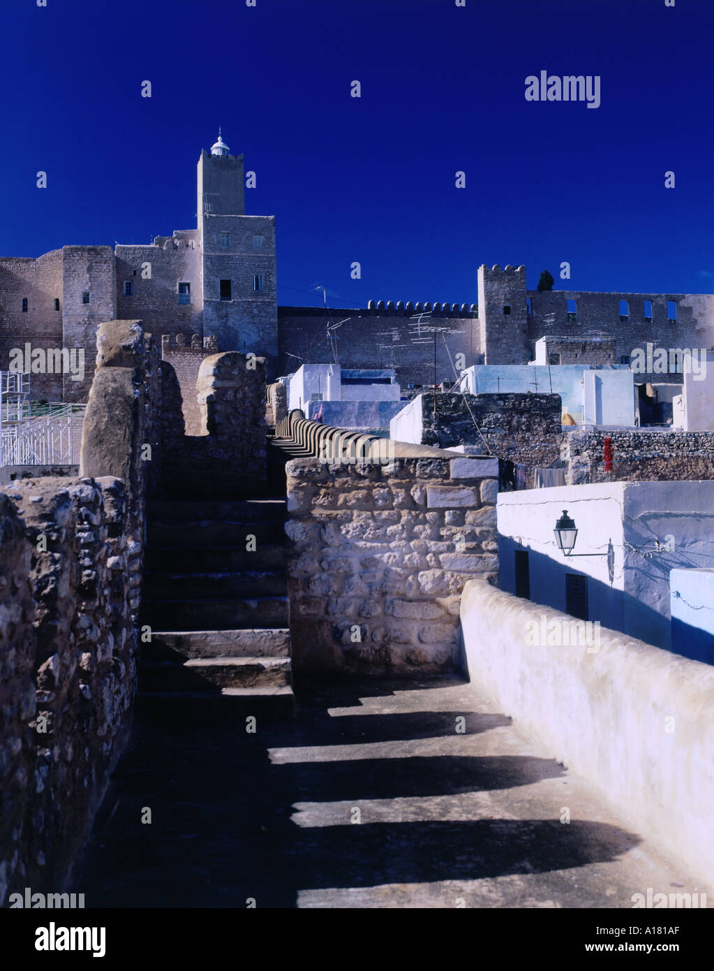 Tunisia Sousse ribat castle wall Stock Photo - Alamy