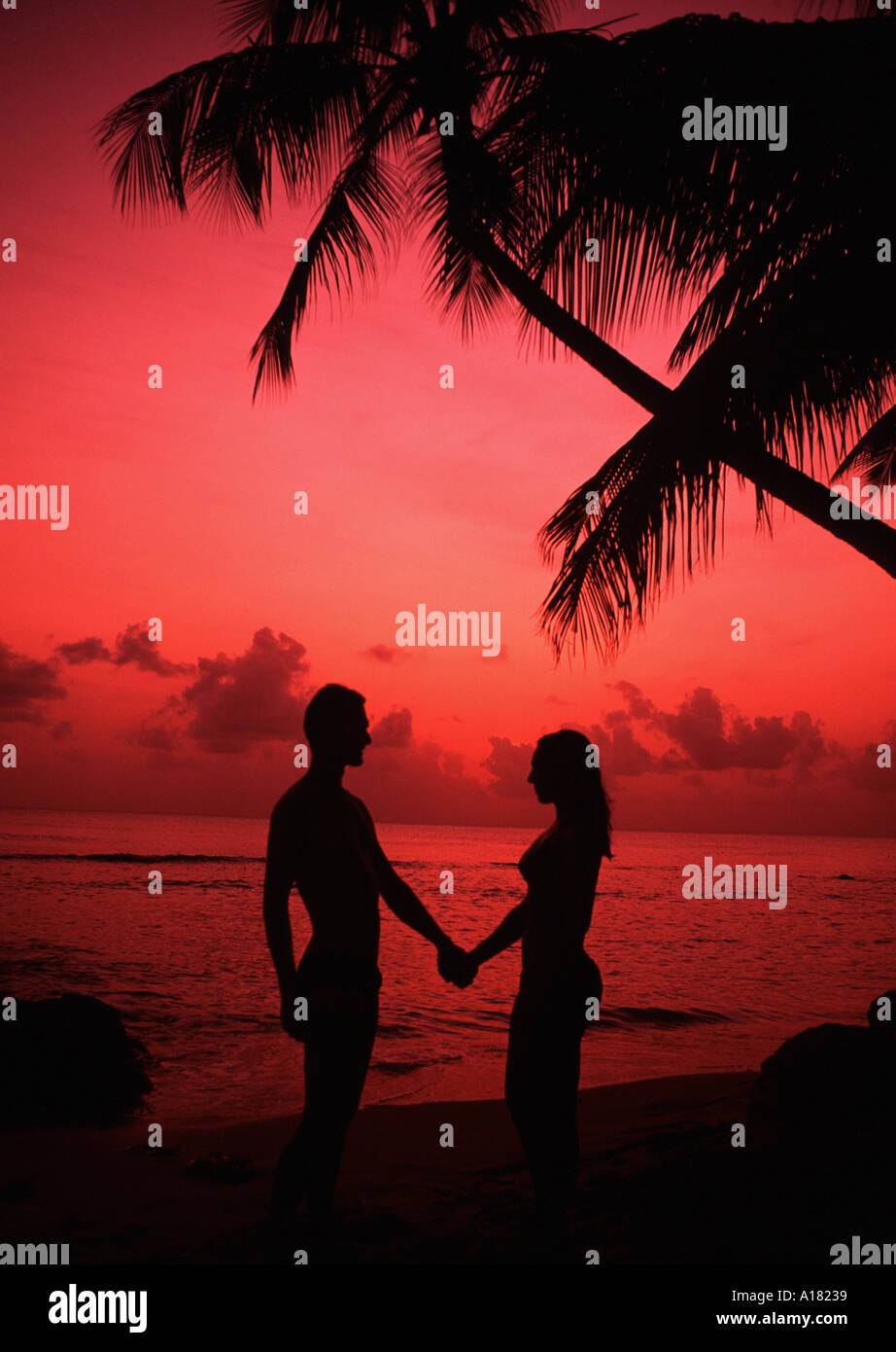 Romantic couple beautiful sunset on hi-res stock photography and images ...