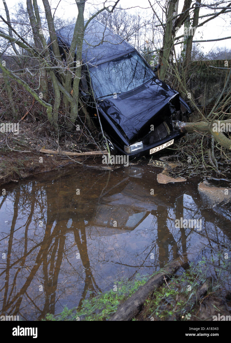 Fiat Uno crashed Stock Photo - Alamy