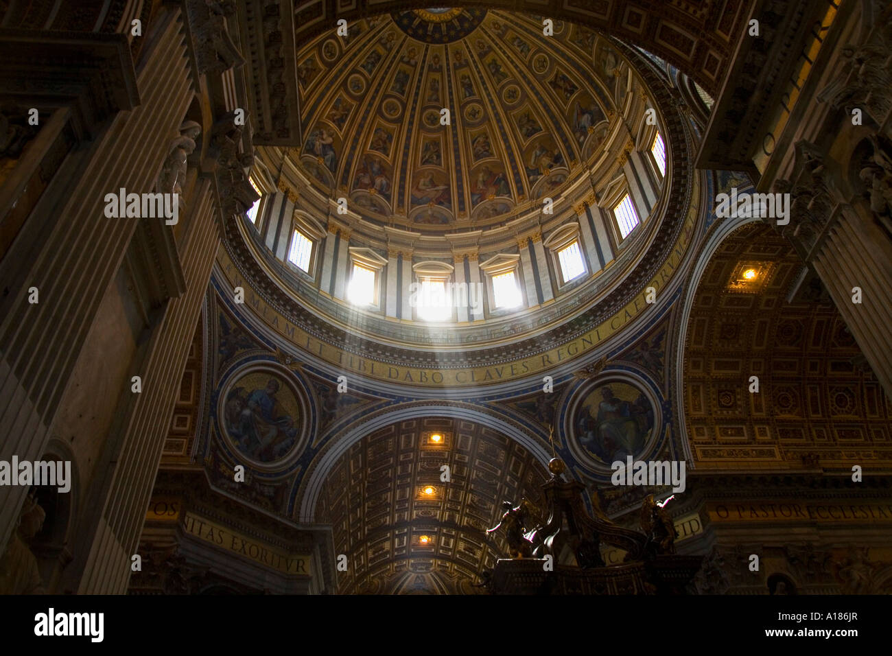 St Peters Peter's Basilica interior dome and frescoes The Vatican Rome ...