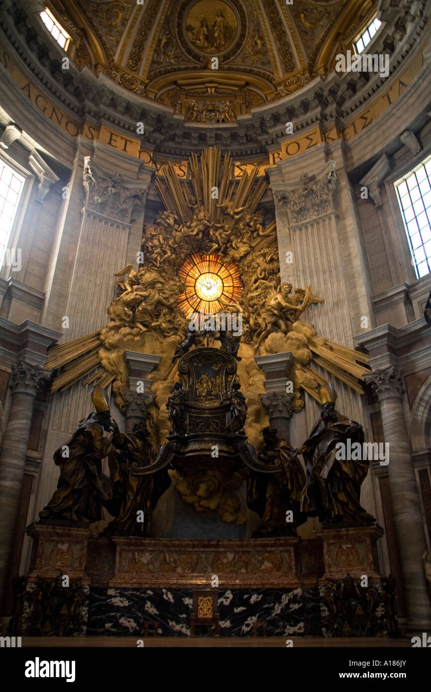 St Peters Peter's Basilica interior St Peter's throne high altar The ...
