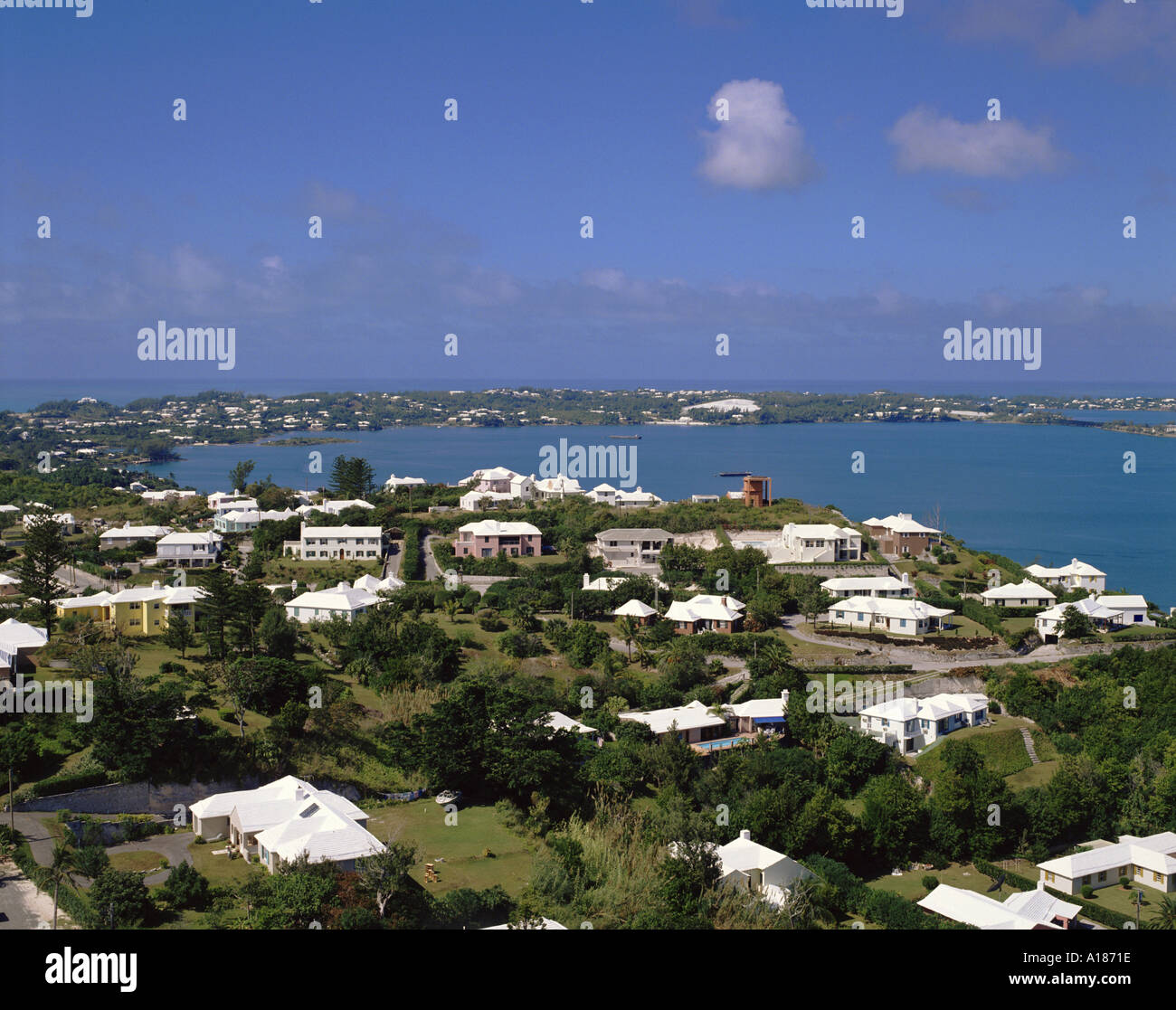 Tourist apartments viewed from Gibbs Hill Bermuda Caribbean Robert ...