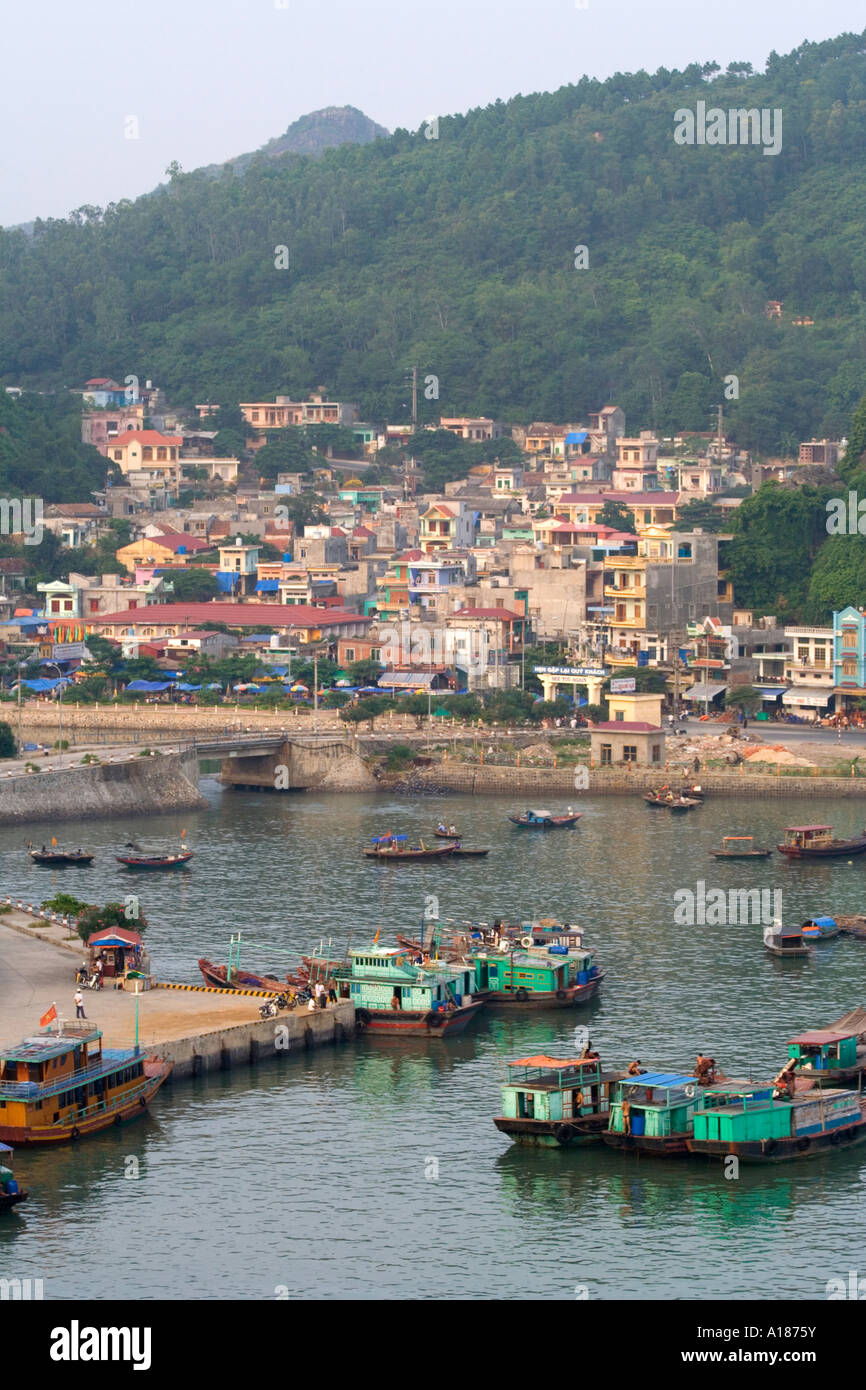 View of Cat Ba Town and Harbour Halong Bay Vietnam Stock Photo - Alamy