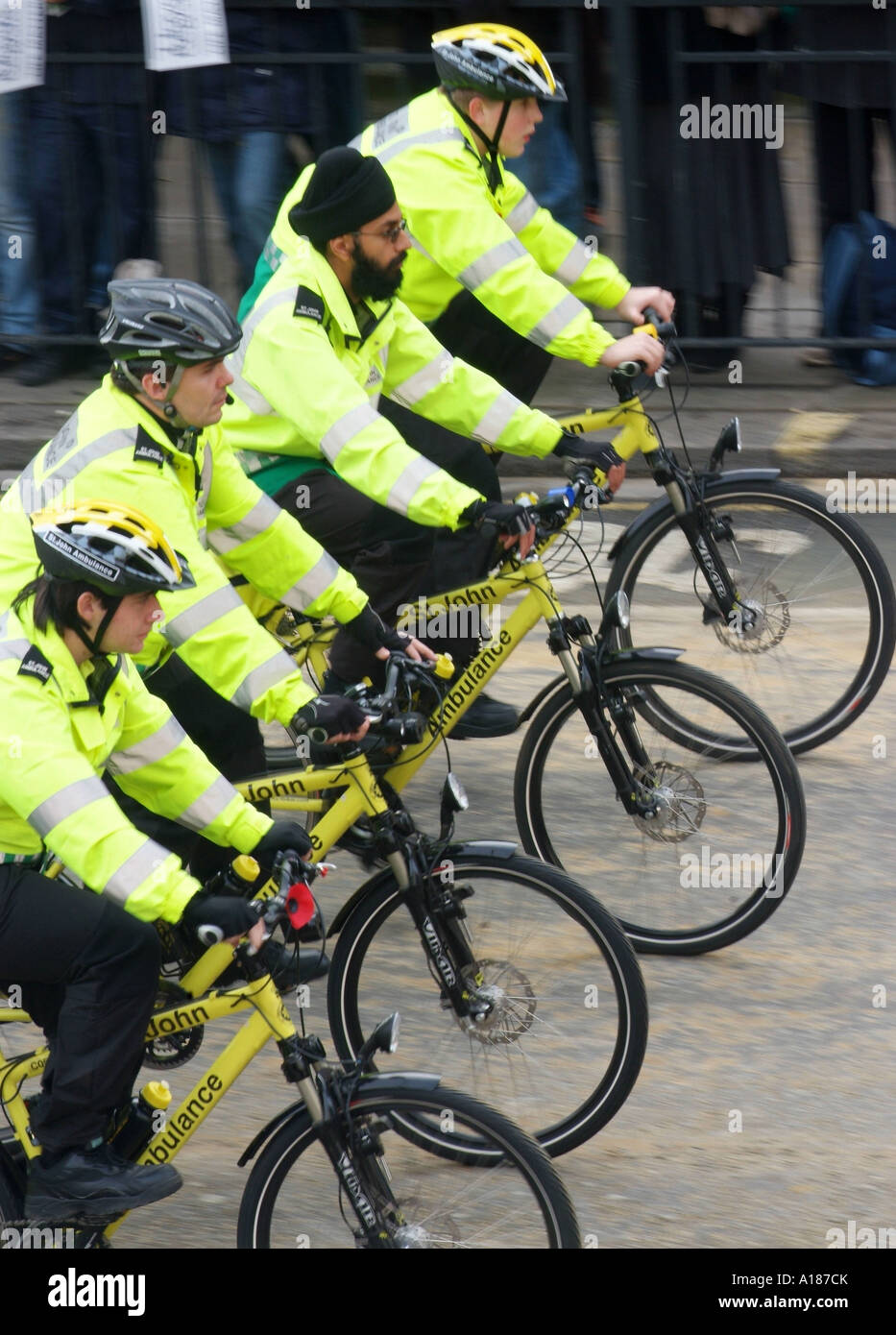 St John s Ambulance first aiders riding mountain biles attend major ...