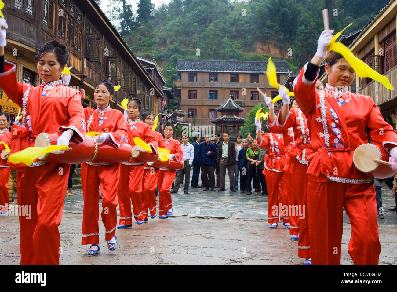 2007 Female Chinese Traveling Marching Band Zhaoxing China Stock Photo ...