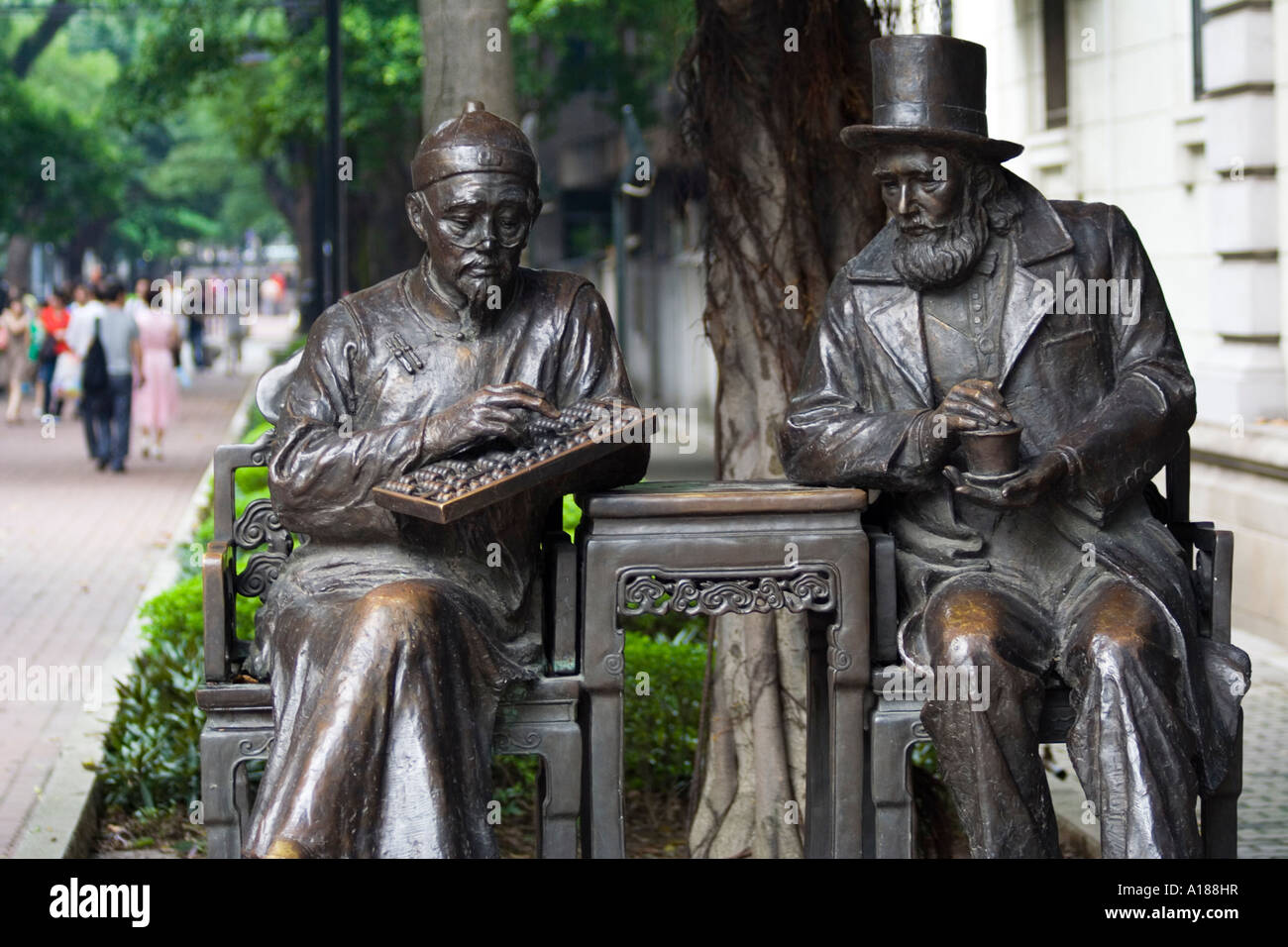 2006 Photograph Image Bronze Statue of Money Lender and Trader Shamian ...