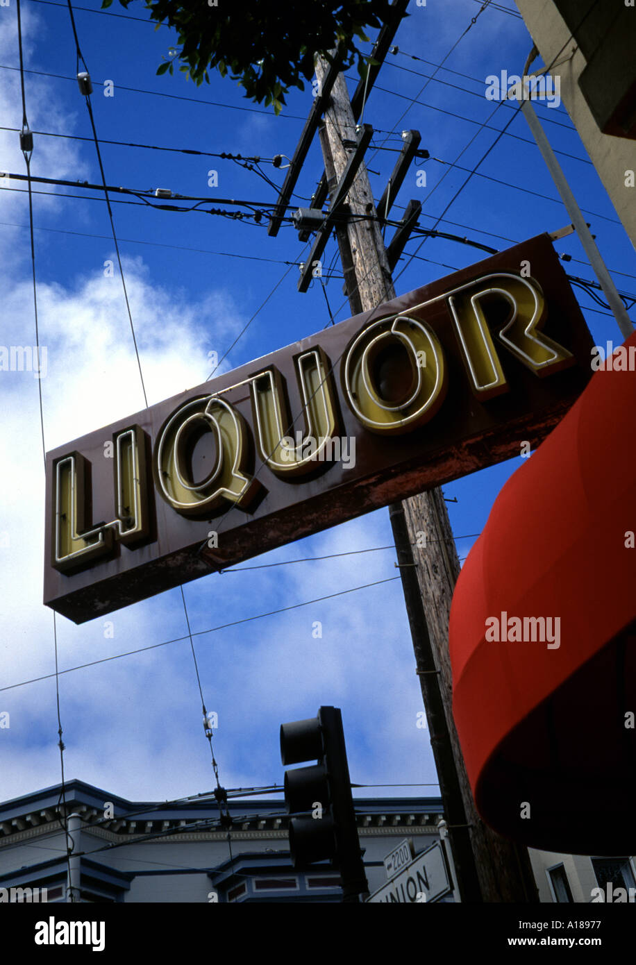 Liquor store sign over door san francisco hi-res stock photography and ...