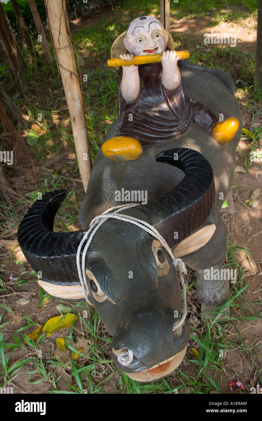 2007 Large Scale Traditional Water Puppet of a Man with a Flute Riding ...