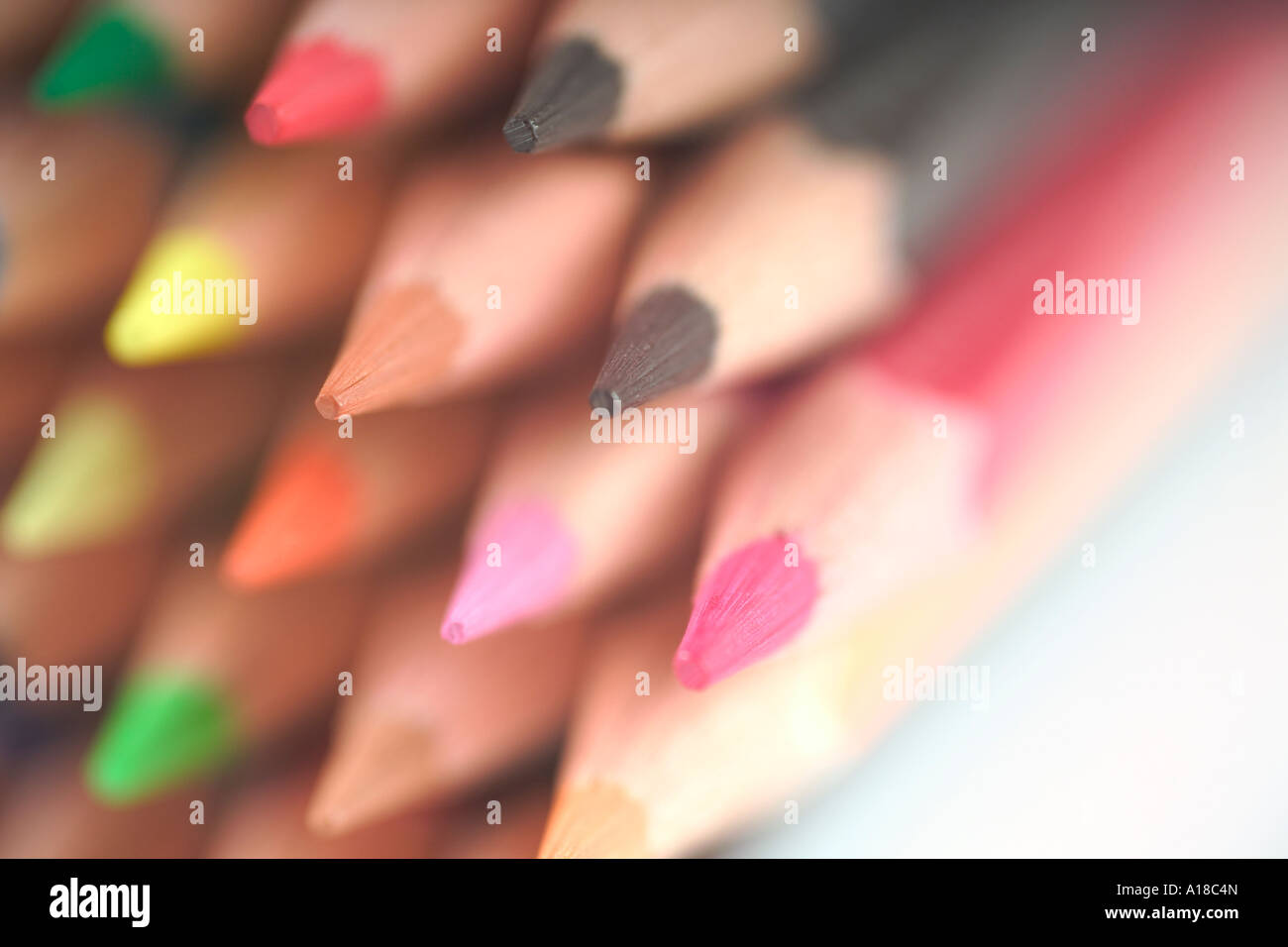 stack of coloured pencils close up Stock Photo - Alamy