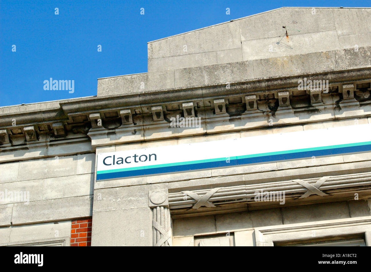 Sign outside Clacton train station, Clacton-on-Sea, Essex, England ...